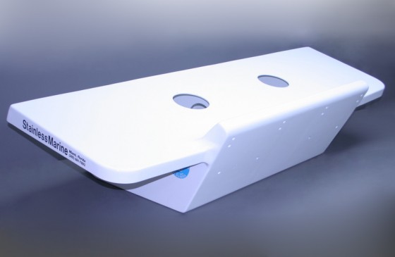 32” Twin Engine Bracket with 82” Wide Platform White -15 Degree ...